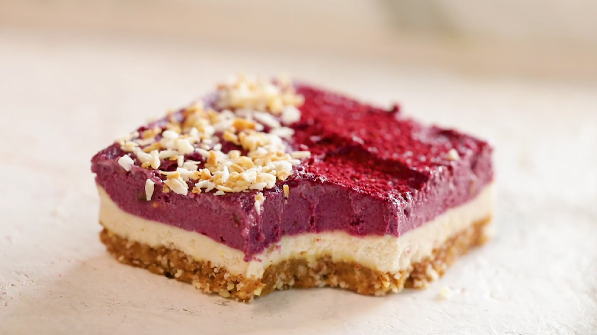 Lemon and Berry Frozen "Cheesecake" Bars | Tastemade